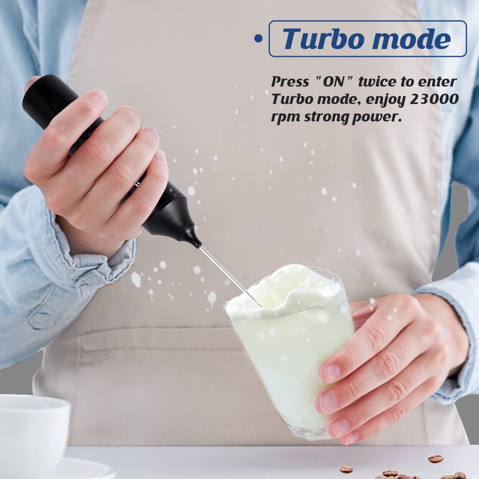 MF05 Rechargeable Milk Frother USB Charging Handheld Foam Maker with ...